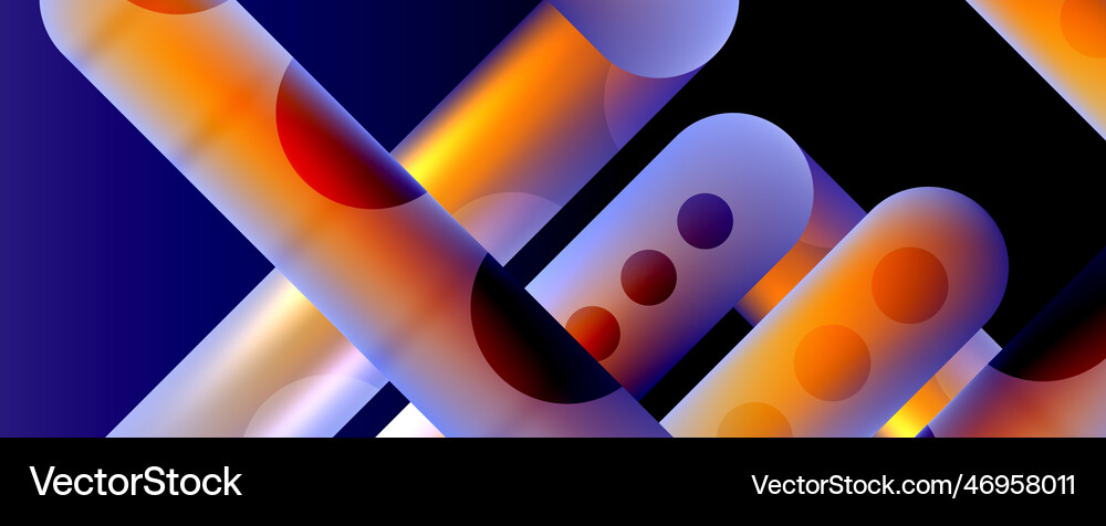 Round shapes and lines with fluid gradients Vector Image