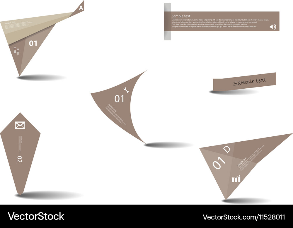 Set of various graphic elements with brown color Vector Image