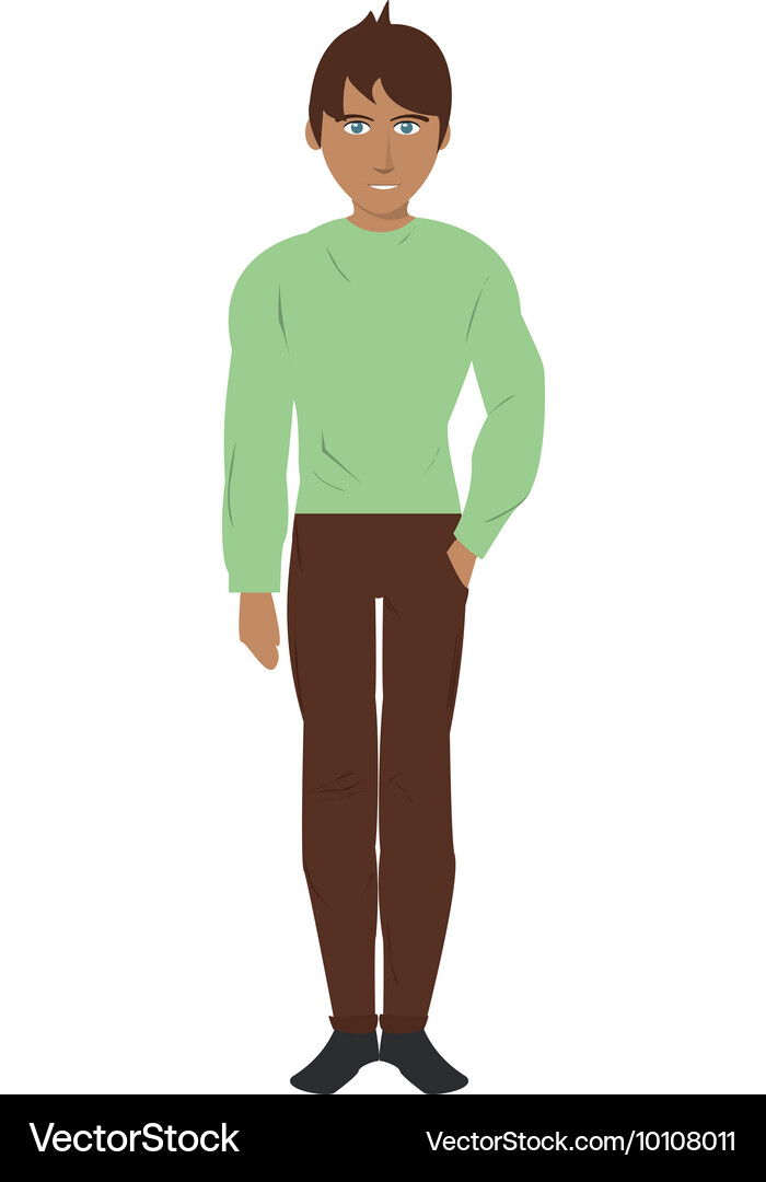 Single man with pants and shirt icon Royalty Free Vector