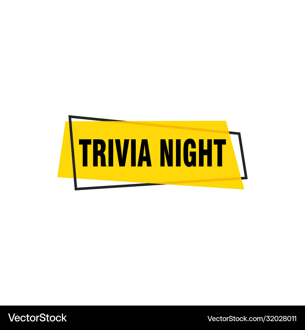 Trivia night labels banners ribbon design Vector Image