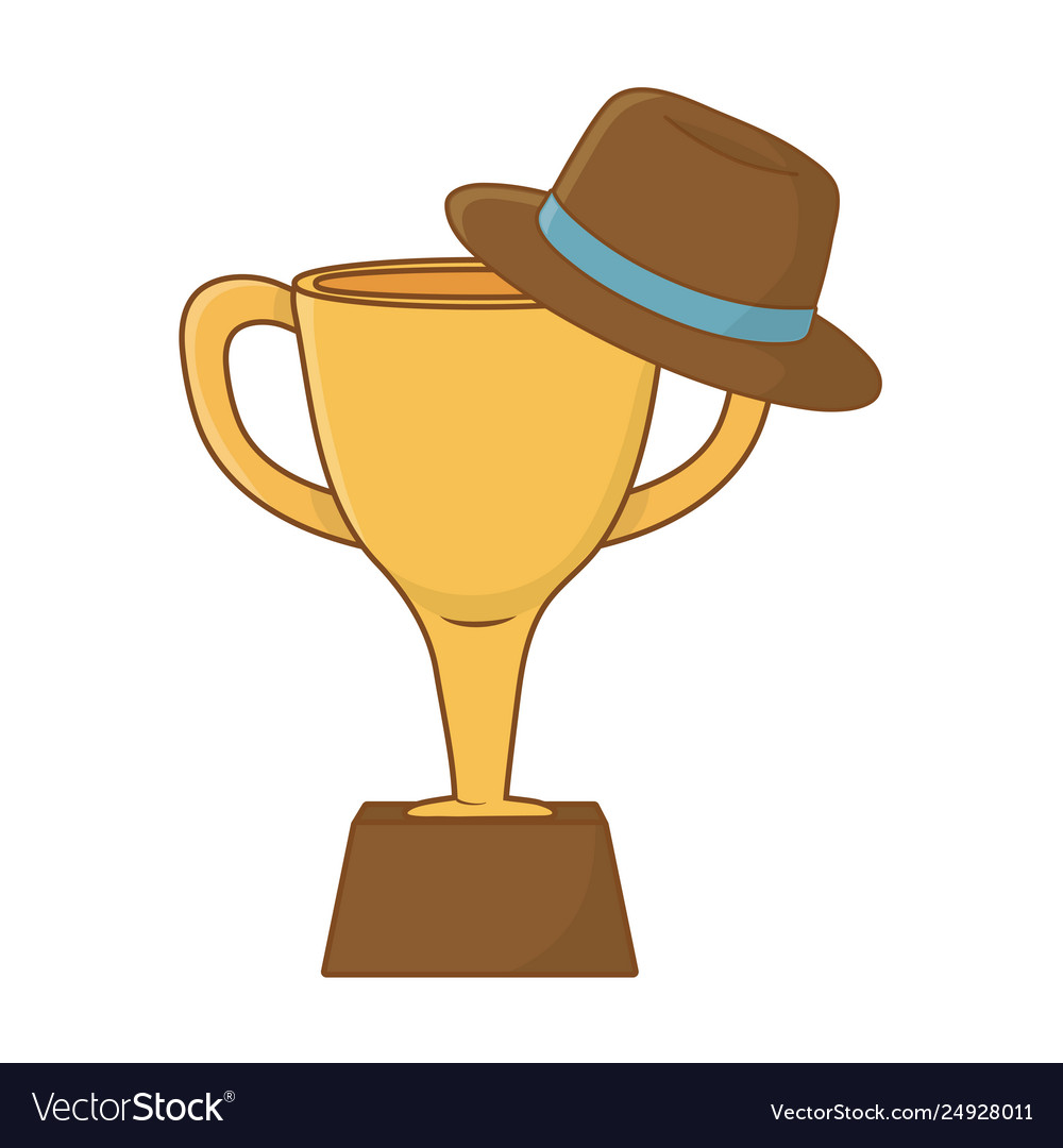 Trophy with hat Royalty Free Vector Image - VectorStock