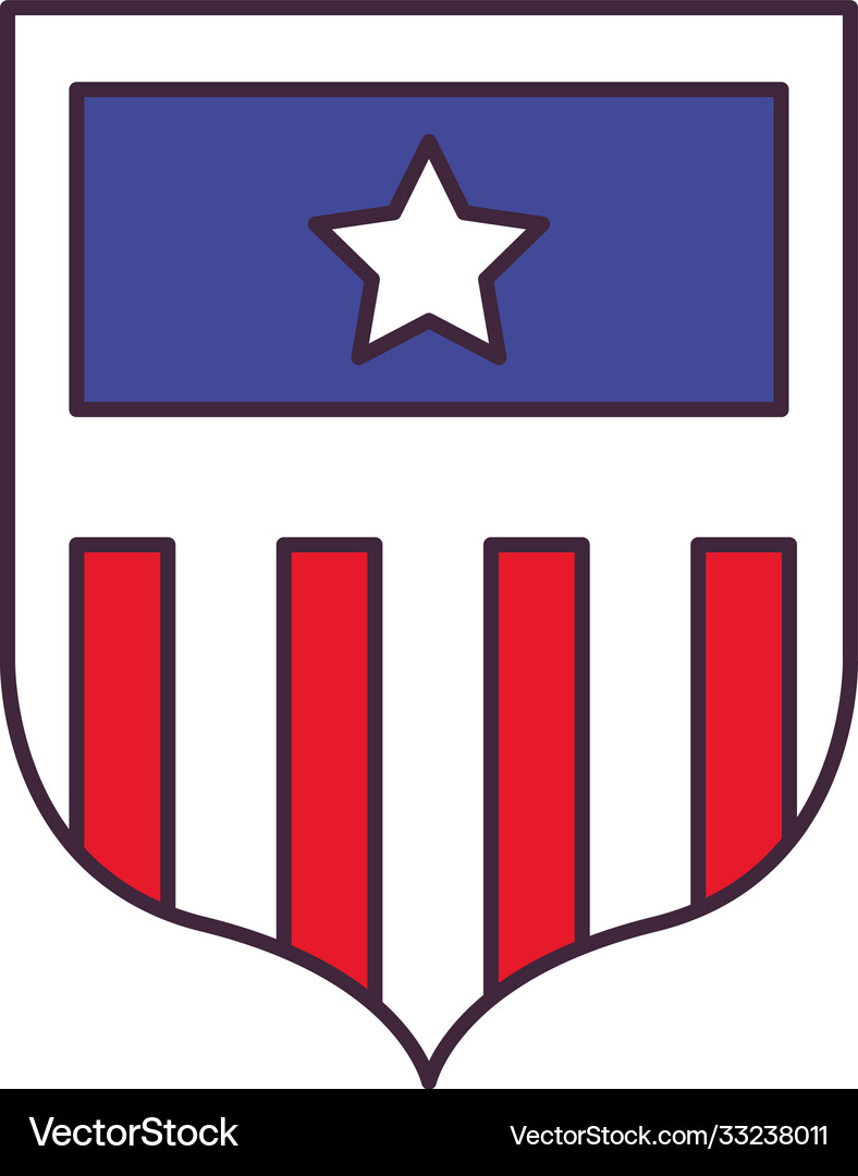 Usa shield line and fill style icon design Vector Image