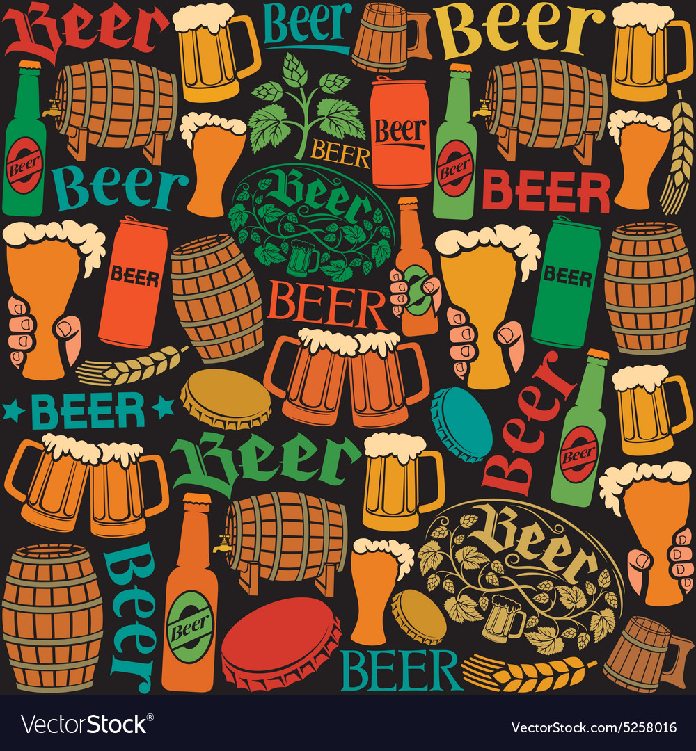 Beer pattern design Royalty Free Vector Image - VectorStock