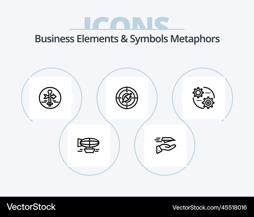 Business elements and symbols metaphors line icon Vector Image