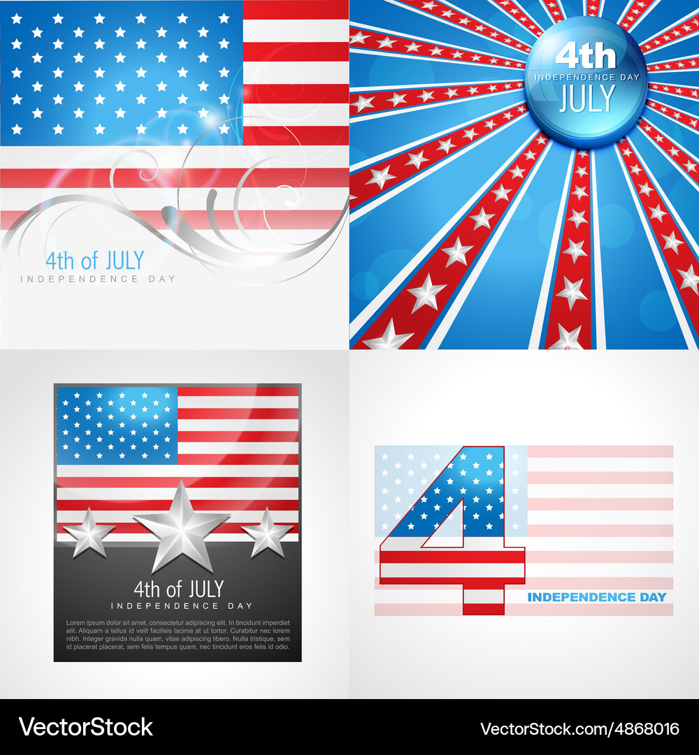 Collection of american flag design Royalty Free Vector Image