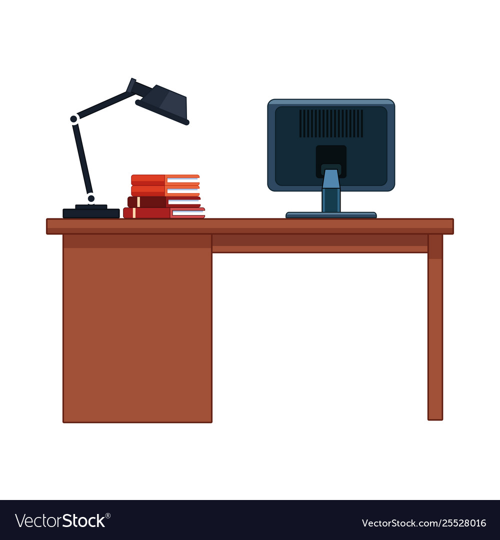 Computer desk icon Royalty Free Vector Image - VectorStock