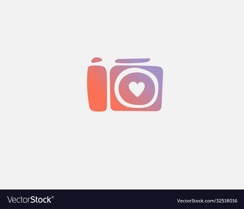 Creative bright gradient logo icon camera Vector Image