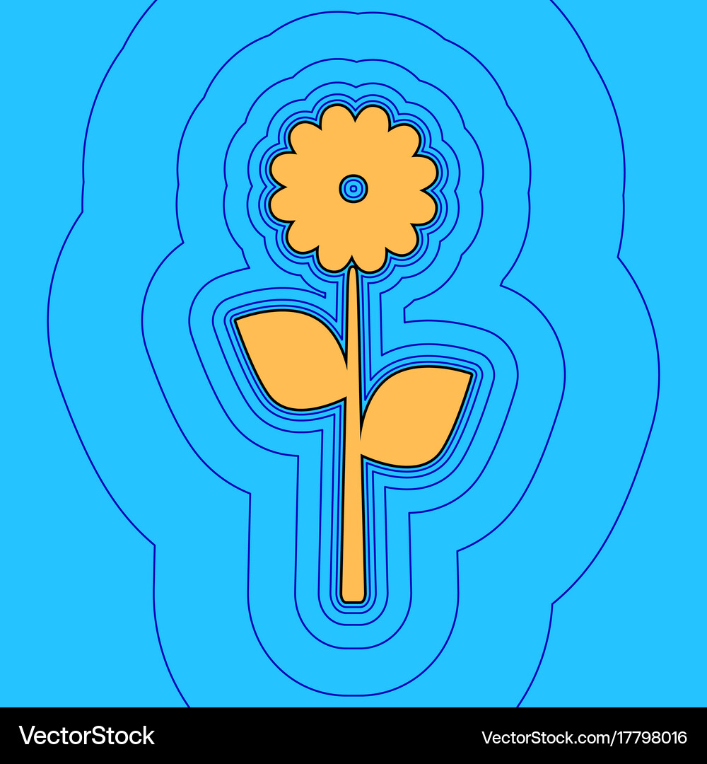 Flower sign sand color icon Royalty Free Vector Image