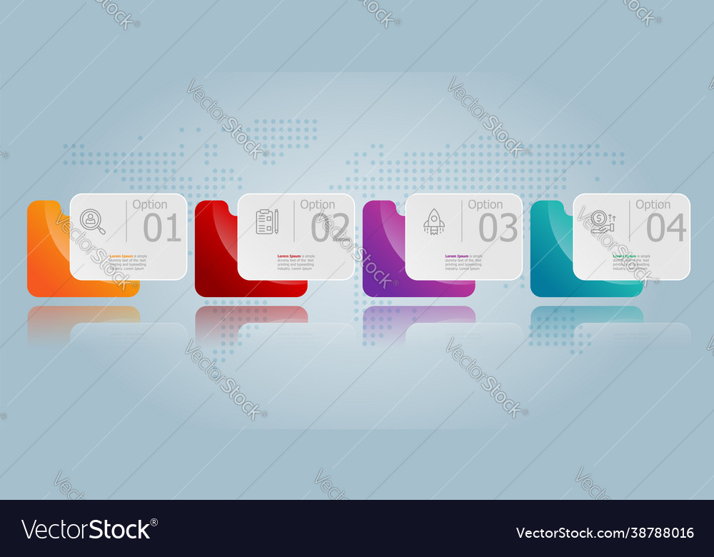 Folder horizontal infographic element presentation