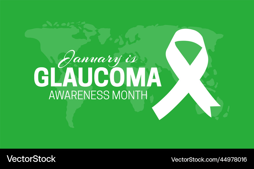 Green january is national glaucoma awareness Vector Image