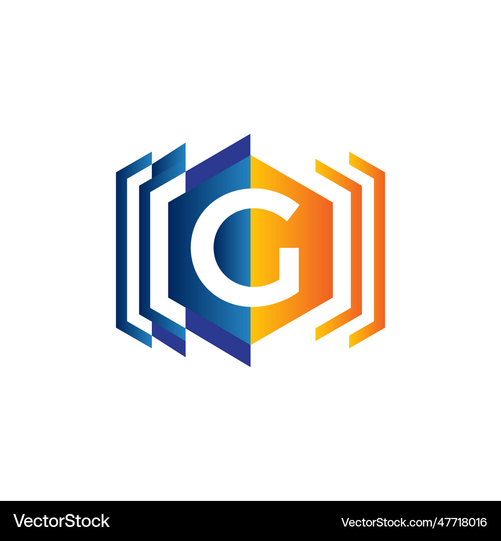 Letter g logo template colorful g Royalty Free Vector Image
