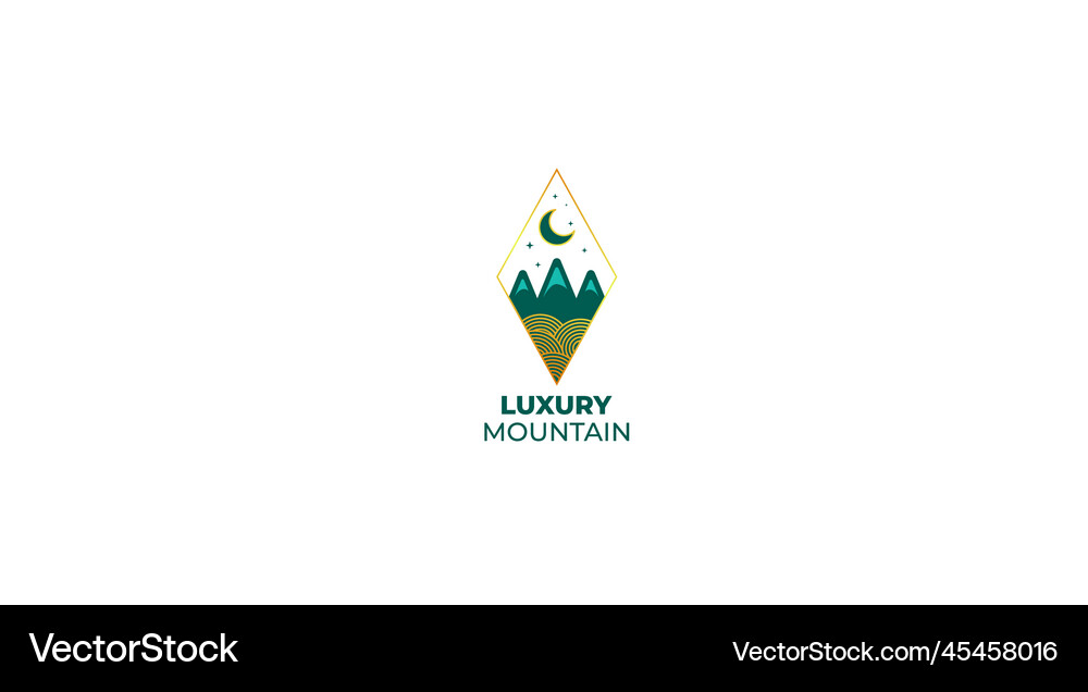 Luxury mountain adventure design logo icon Vector Image