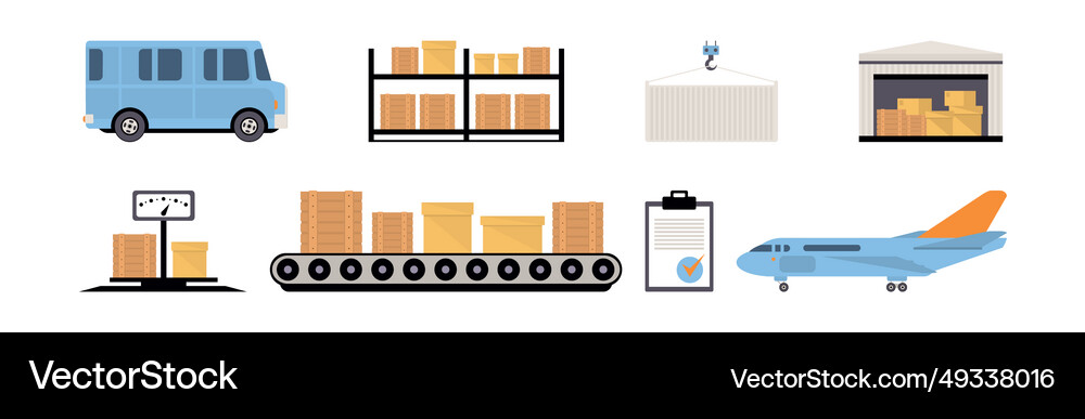 Order delivery and logistics with parcel and Vector Image
