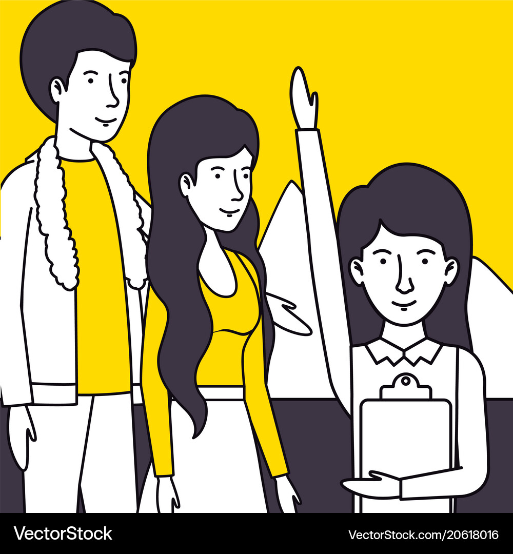 People talking in the camp avatars characters Vector Image