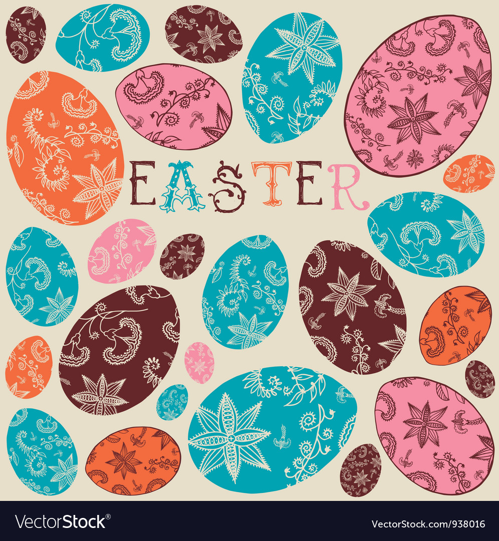 Vintage easter background Royalty Free Vector Image