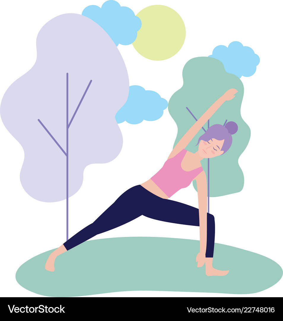 Woman and yoga Royalty Free Vector Image - VectorStock