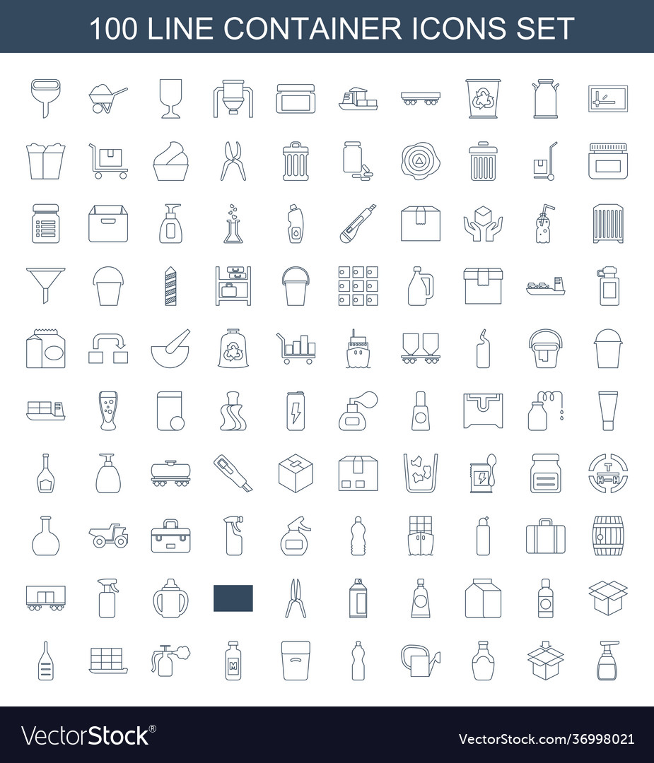 100 container icons Royalty Free Vector Image - VectorStock