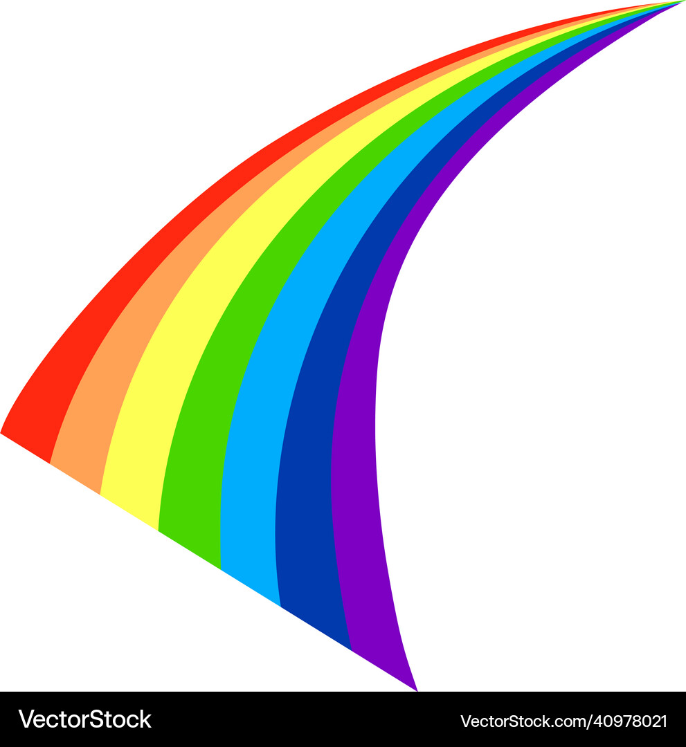 A curved rainbow with sense of perspective Vector Image