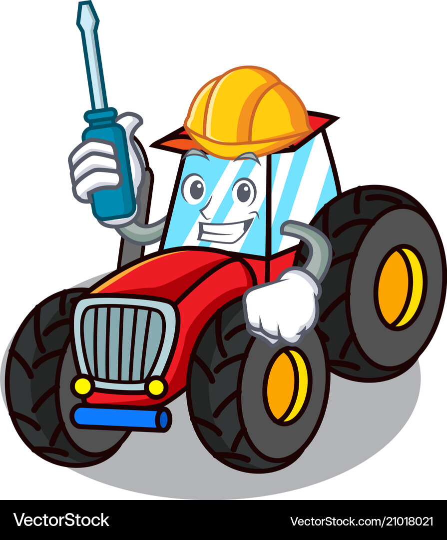 Automotive tractor mascot cartoon style Royalty Free Vector
