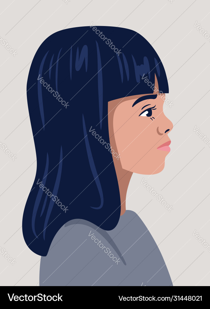 Avatar beautiful girl profile portrait Royalty Free Vector
