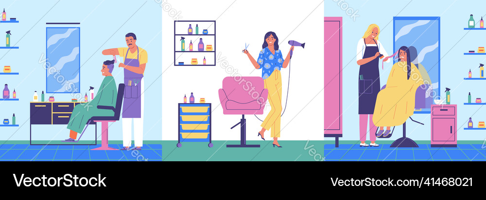 Barbershop hairdressing design concept Royalty Free Vector