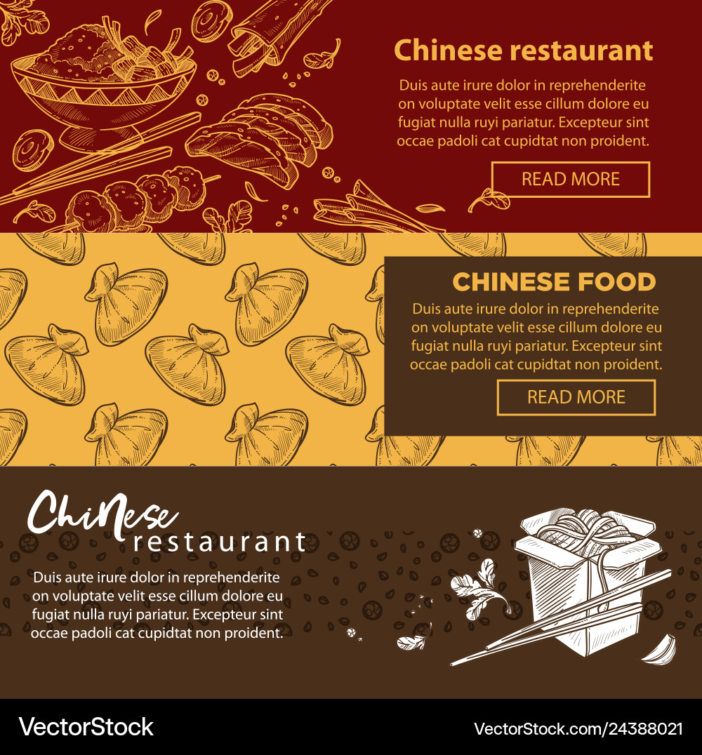 Chinese restaurant china food web page templates Vector Image
