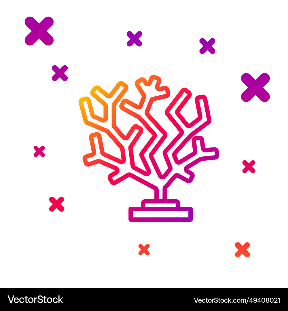 Color line coral icon isolated on white Royalty Free Vector