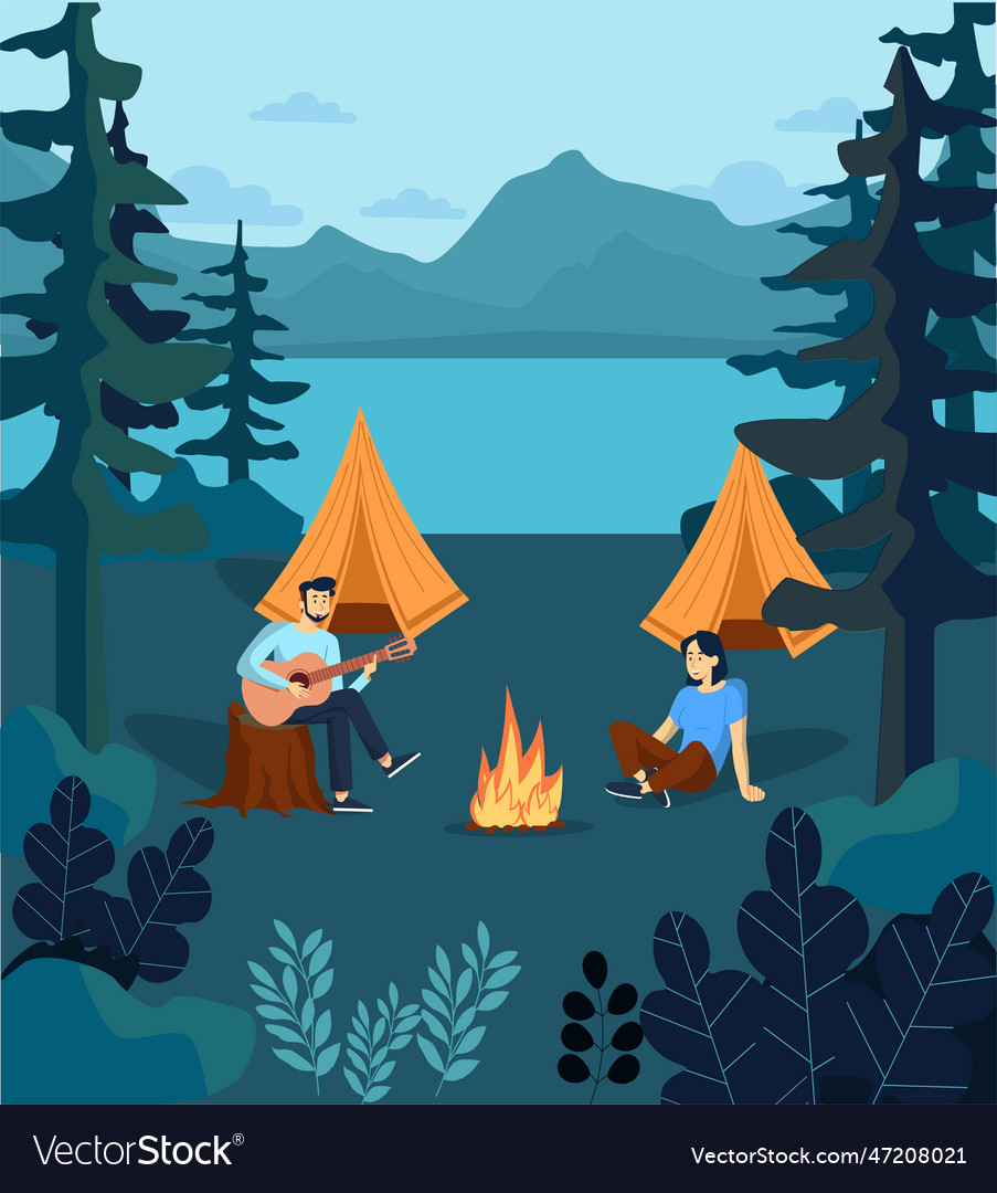 Concept of camping Royalty Free Vector Image - VectorStock
