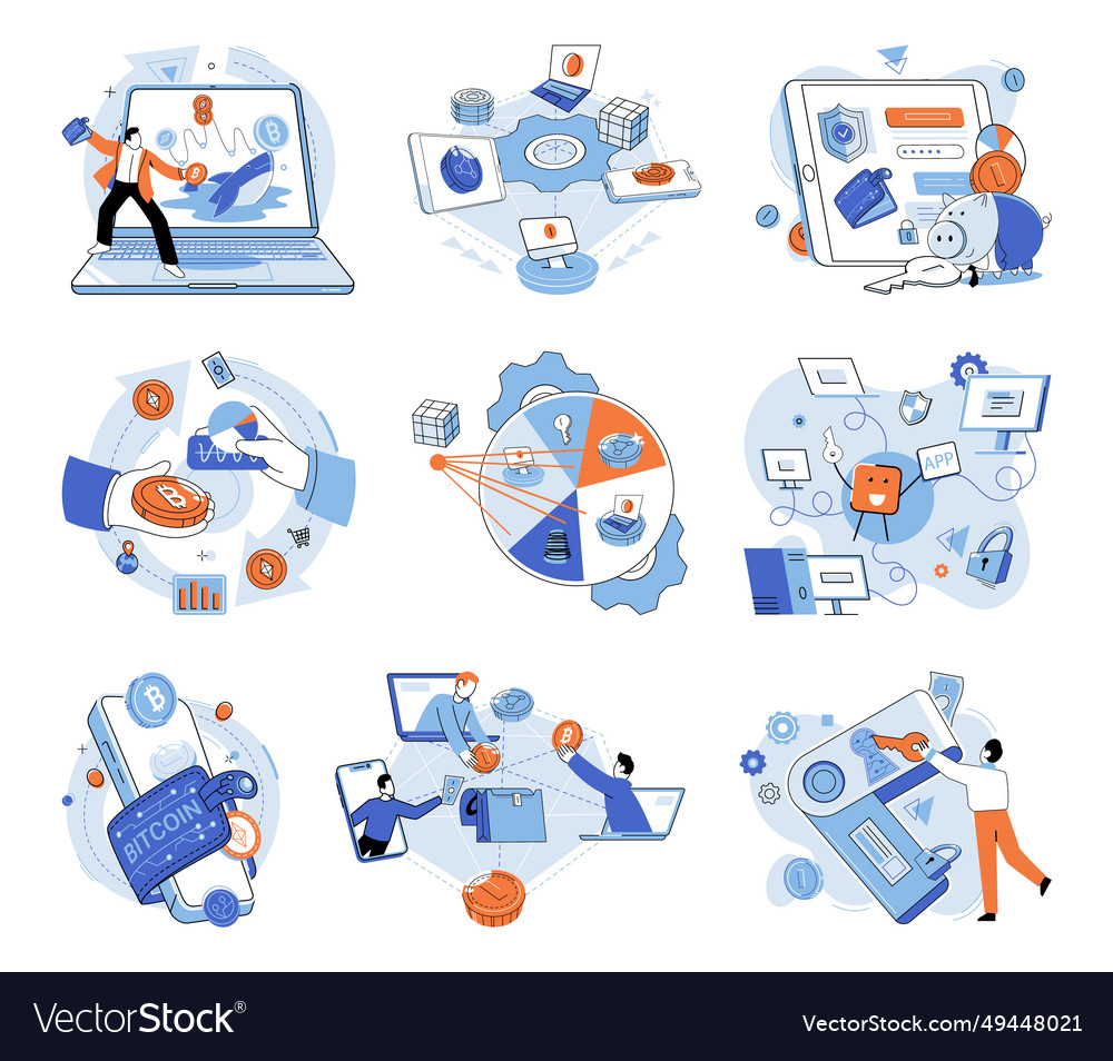 Crypto currency bitcoin pioneering Royalty Free Vector Image Crypto currency bitcoin pioneering Royalty Free Vector Image