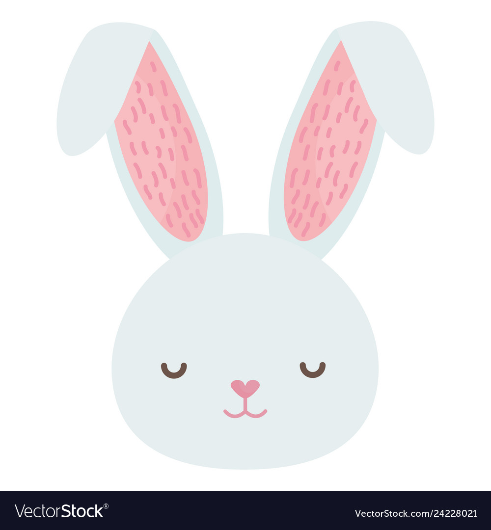 Cute rabbit head character Royalty Free Vector Image