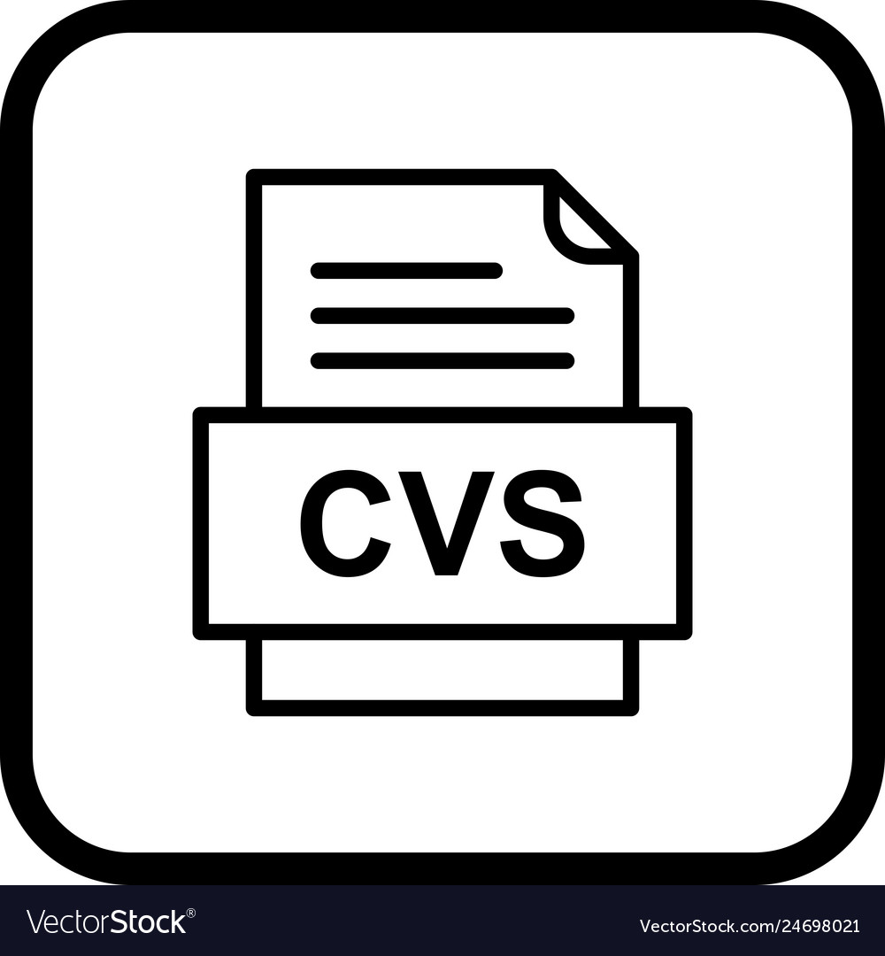 Cvs file document icon Royalty Free Vector Image