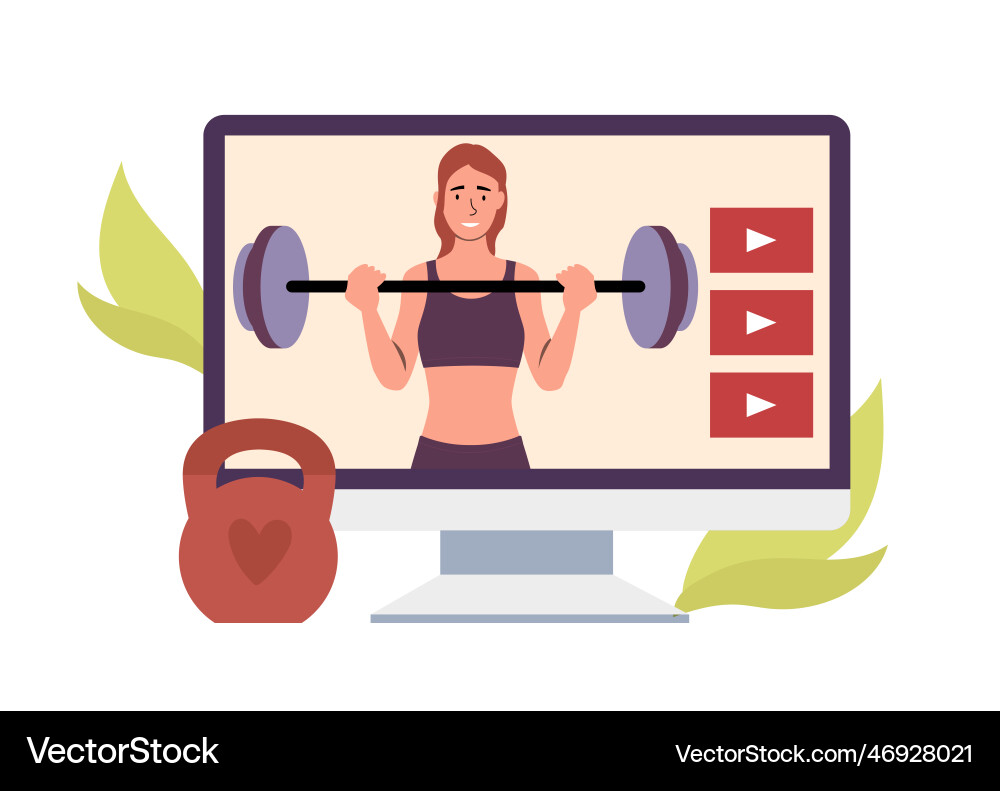 Fitness video bloggers online streaming Royalty Free Vector