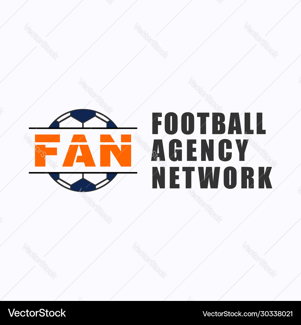 Football agency logo design template Royalty Free Vector