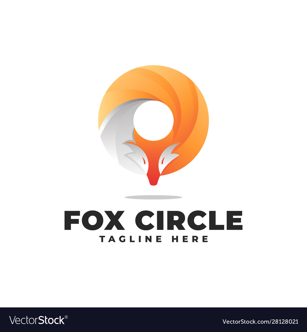 Fox circle gradient modern logo Royalty Free Vector Image