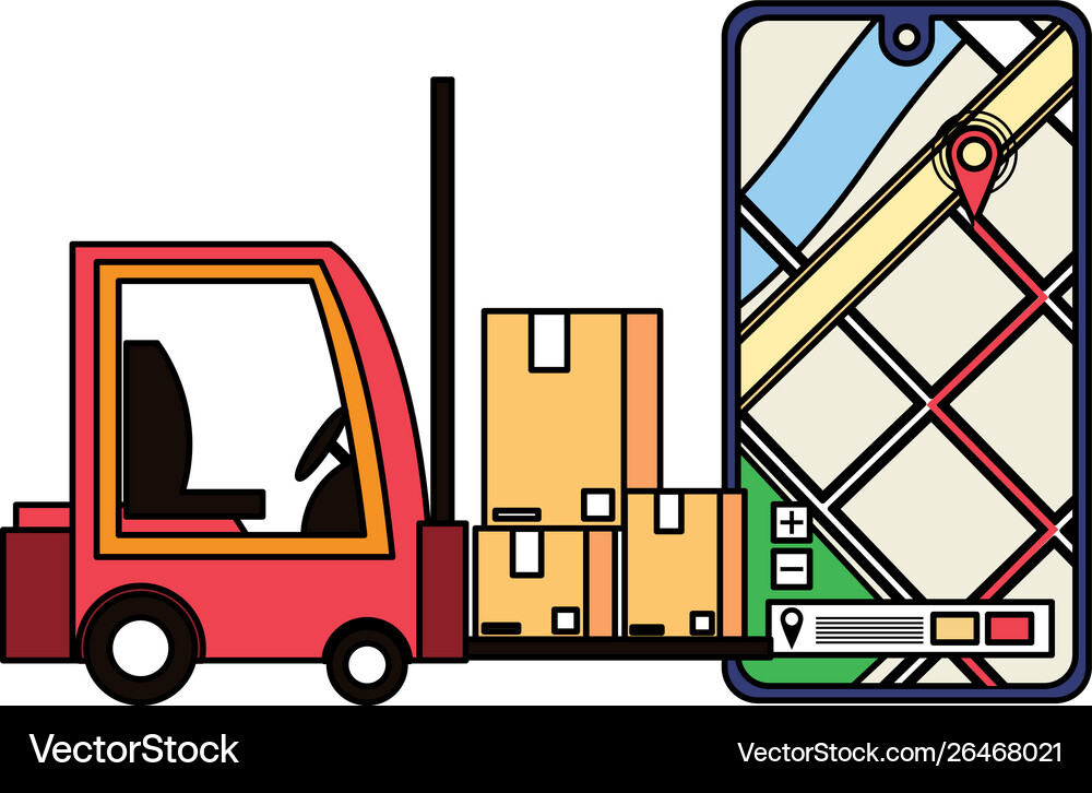 Logistic and delivery shipping cartoon Royalty Free Vector