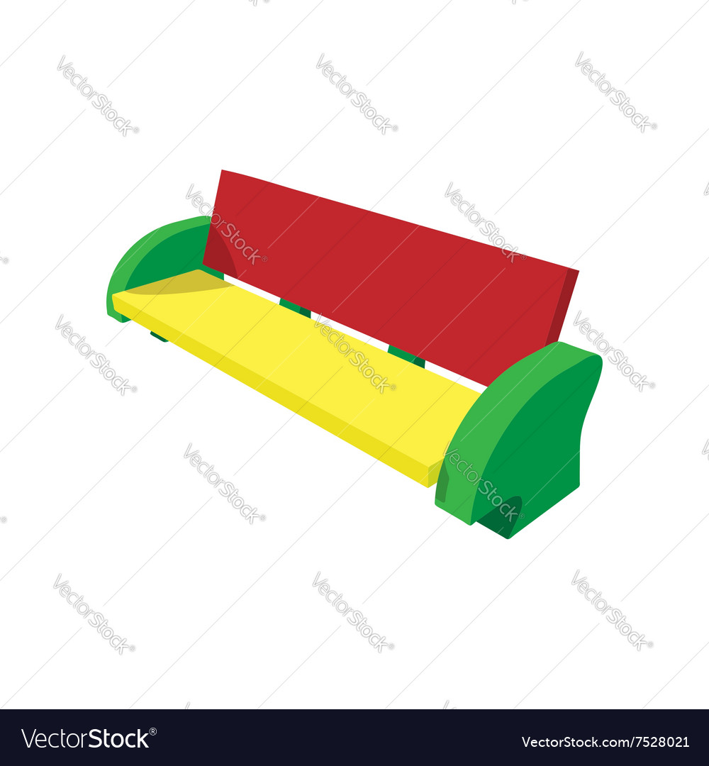 Multicolor bench cartoon icon Royalty Free Vector Image