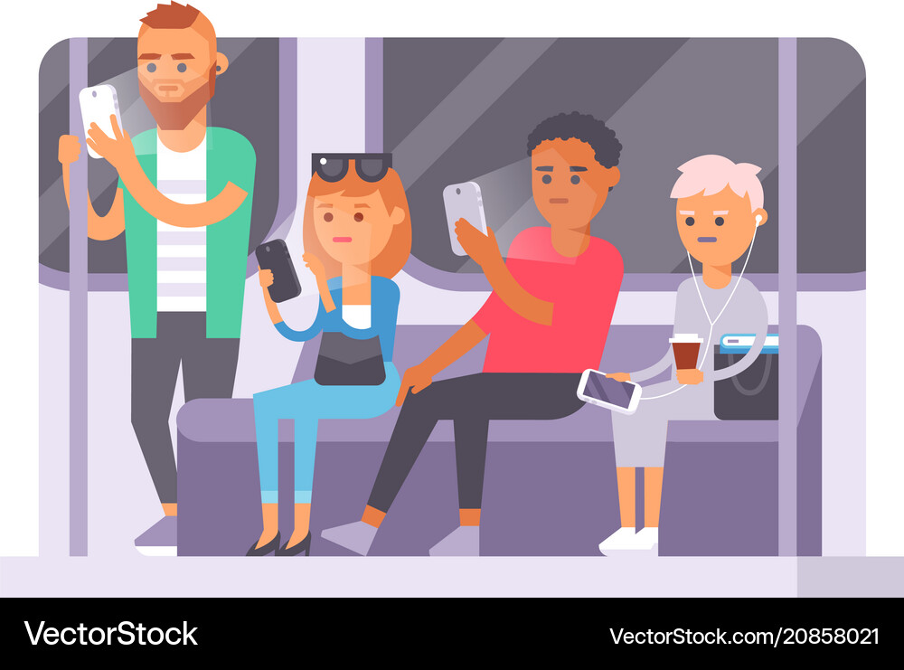 People and gadgets concept busy person smart Vector Image
