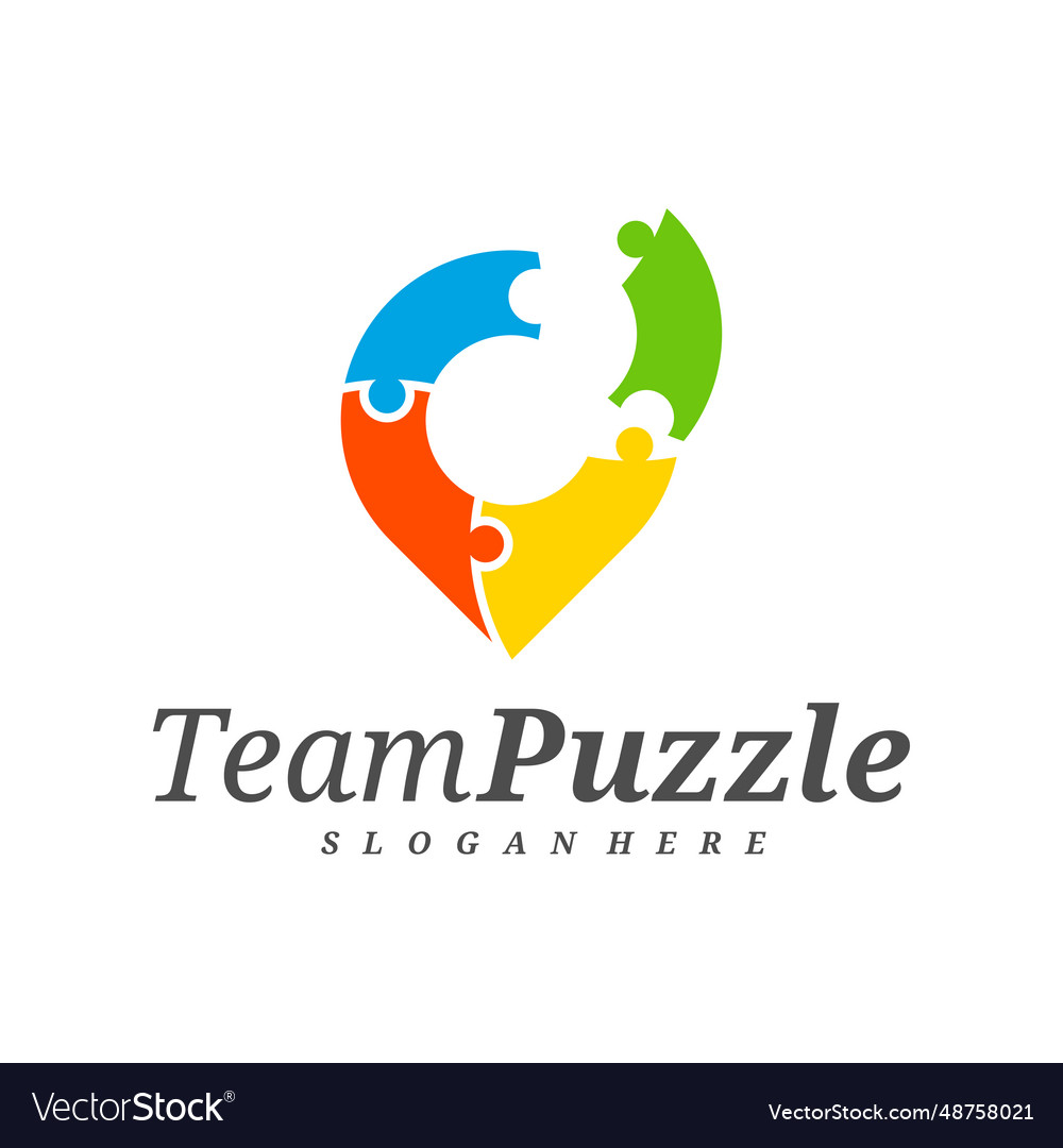 Point puzzle logo design template label Royalty Free Vector