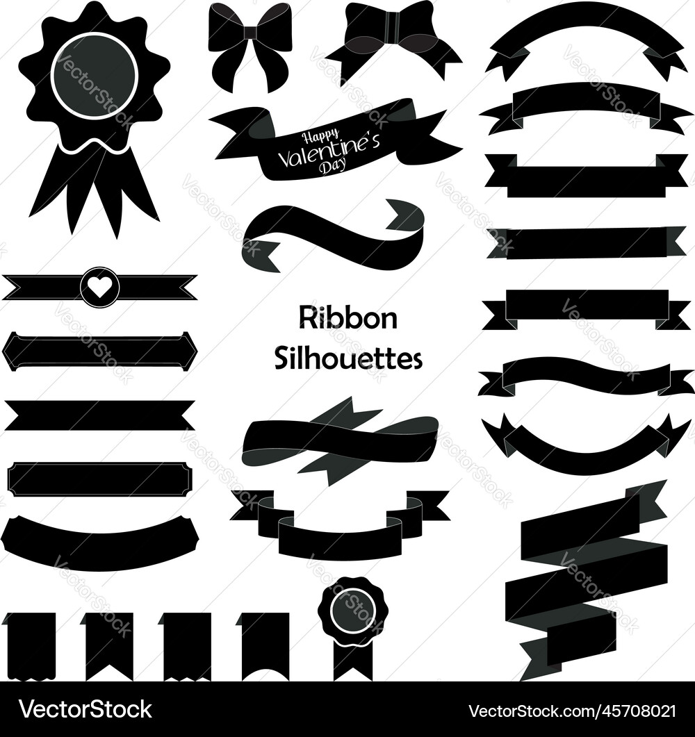 Ribbon riband banners editable elements Royalty Free Vector