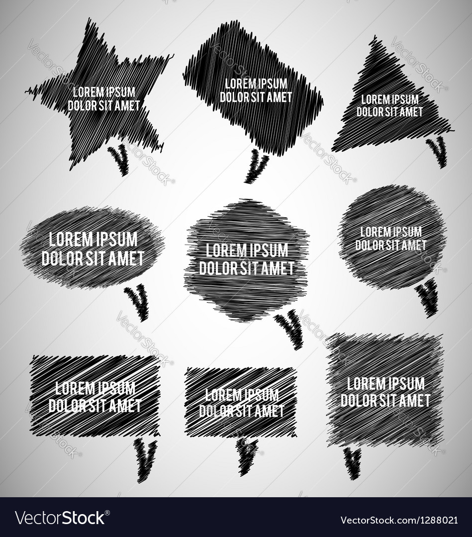 Signs scribble black Royalty Free Vector Image