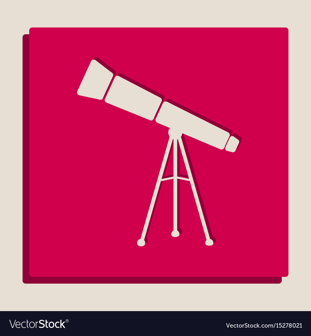 Telescope simple sign grayscale version Royalty Free Vector