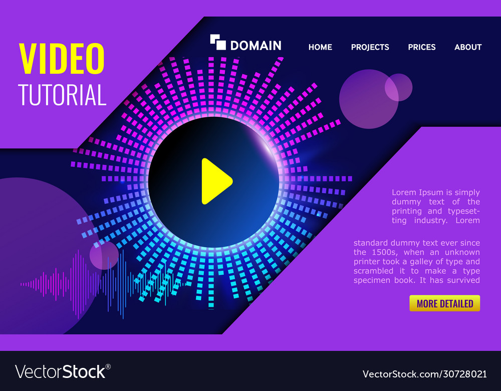 Video tutorial online assistant landing page Vector Image