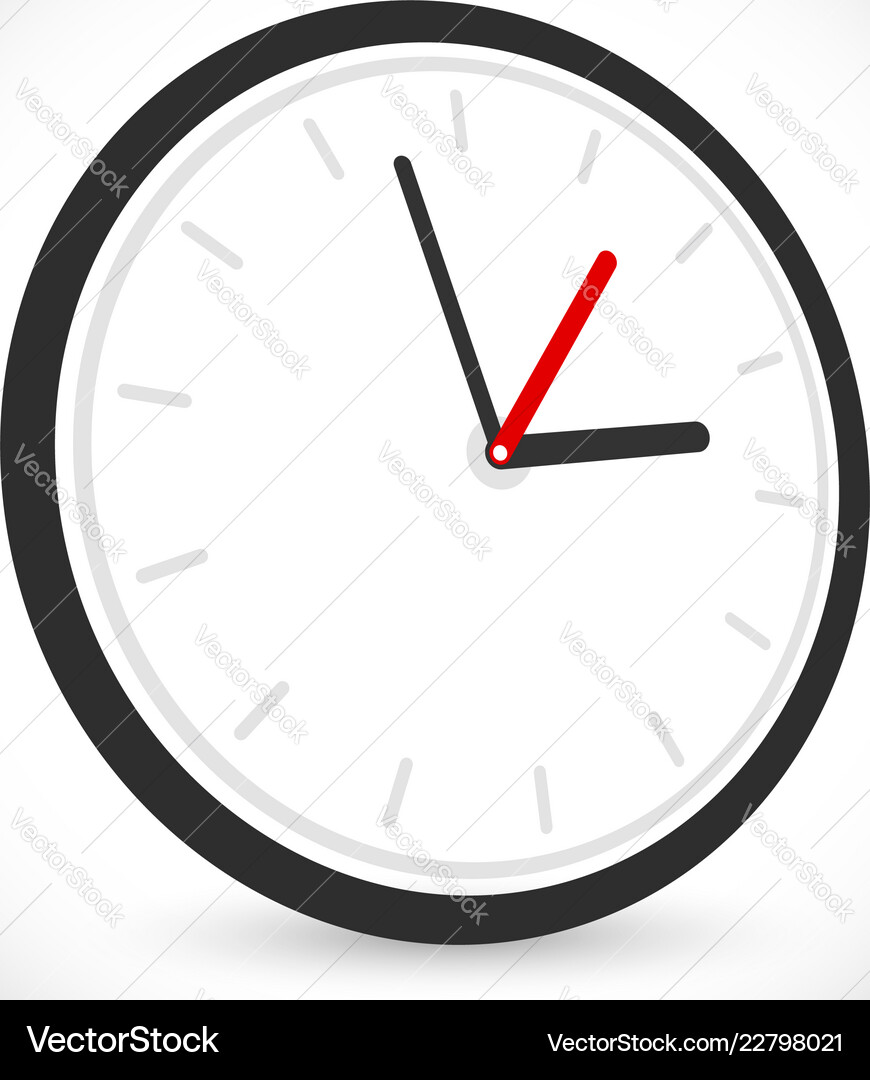 Wall clock icon instrument of time sign Royalty Free Vector