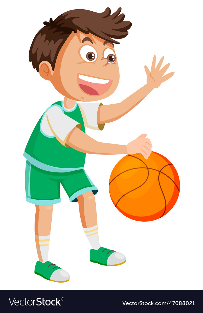 Young boy playing basketball Royalty Free Vector Image