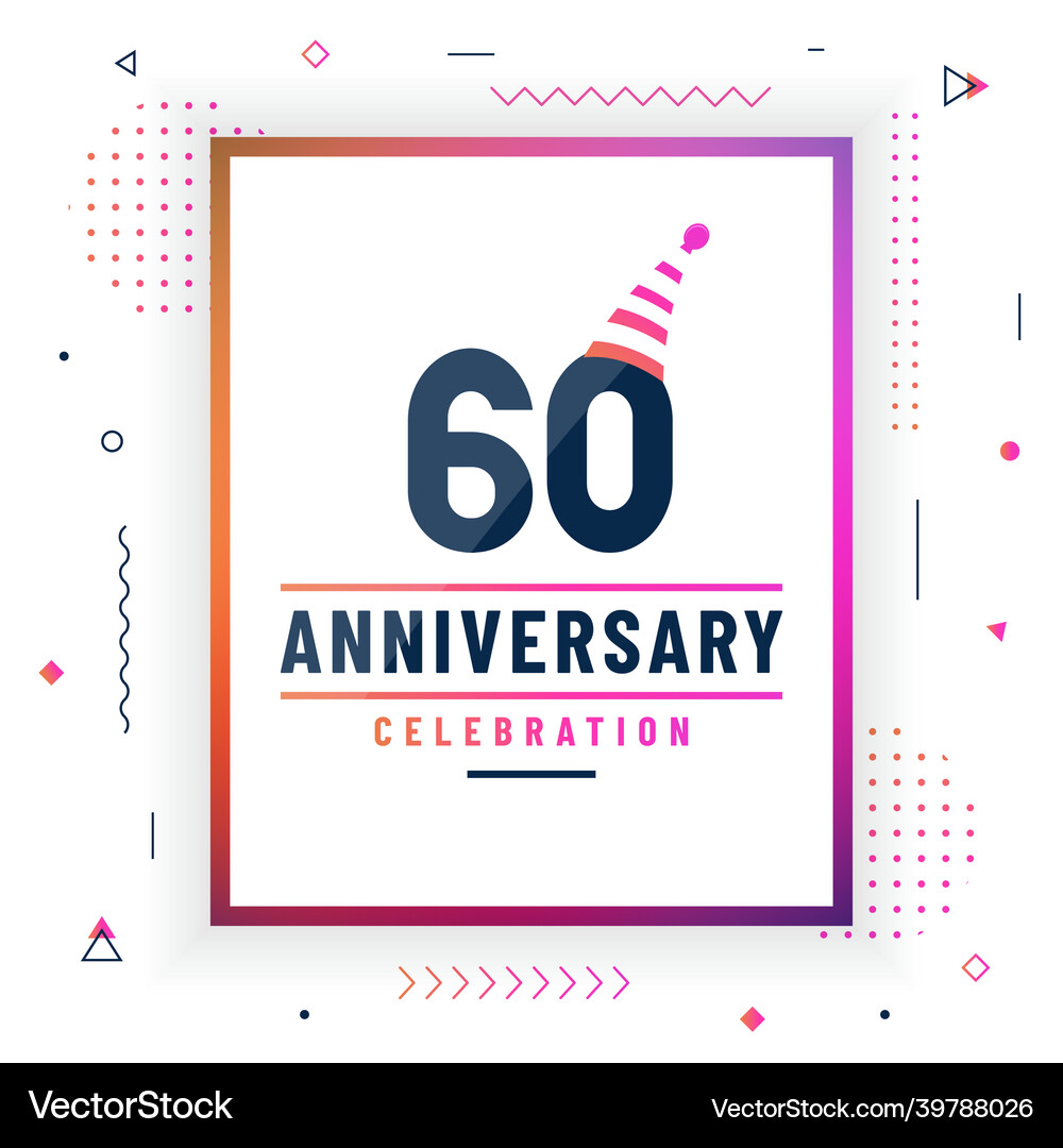 60 years anniversary greetings card Royalty Free Vector
