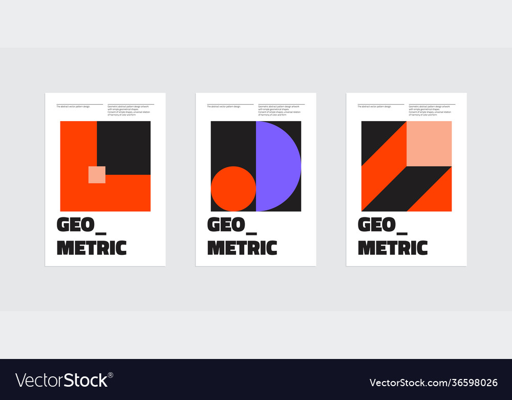 Bauhaus design poster mockup collection Royalty Free Vector