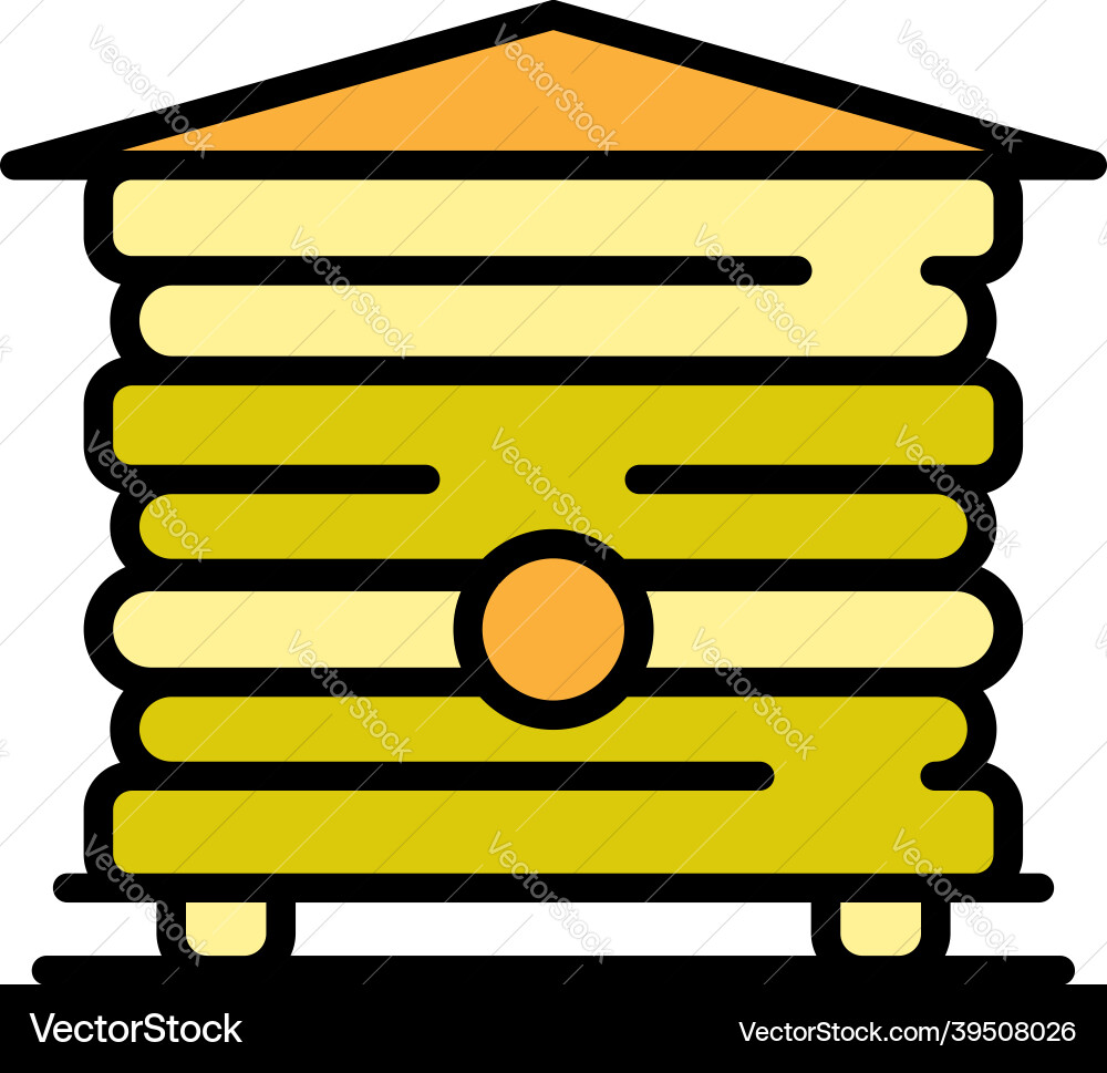 Bee house icon color outline Royalty Free Vector Image