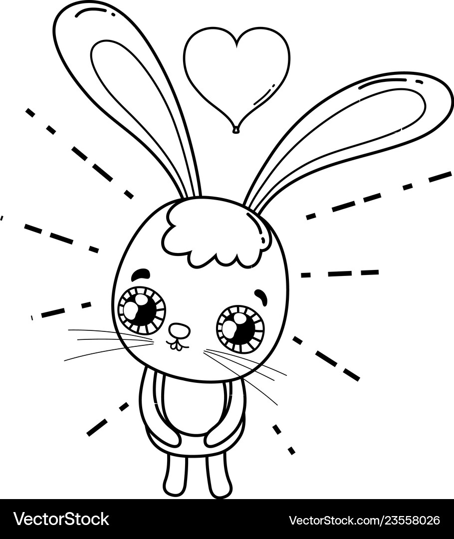 Cute rabbit valentines day card Royalty Free Vector Image