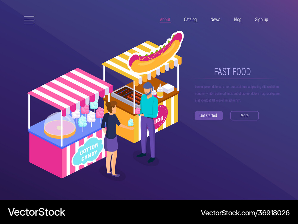 Facade kiosks shop windows appearance Royalty Free Vector