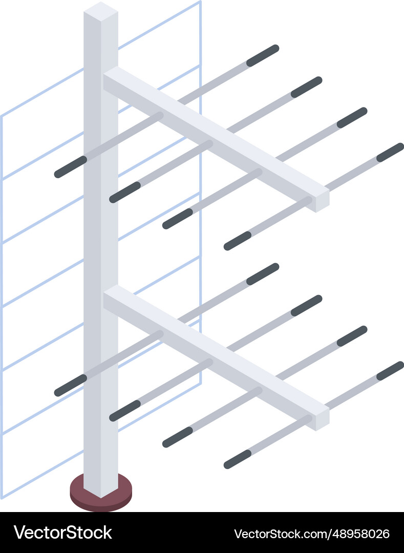 Get this isometric icon of antenna tower Vector Image